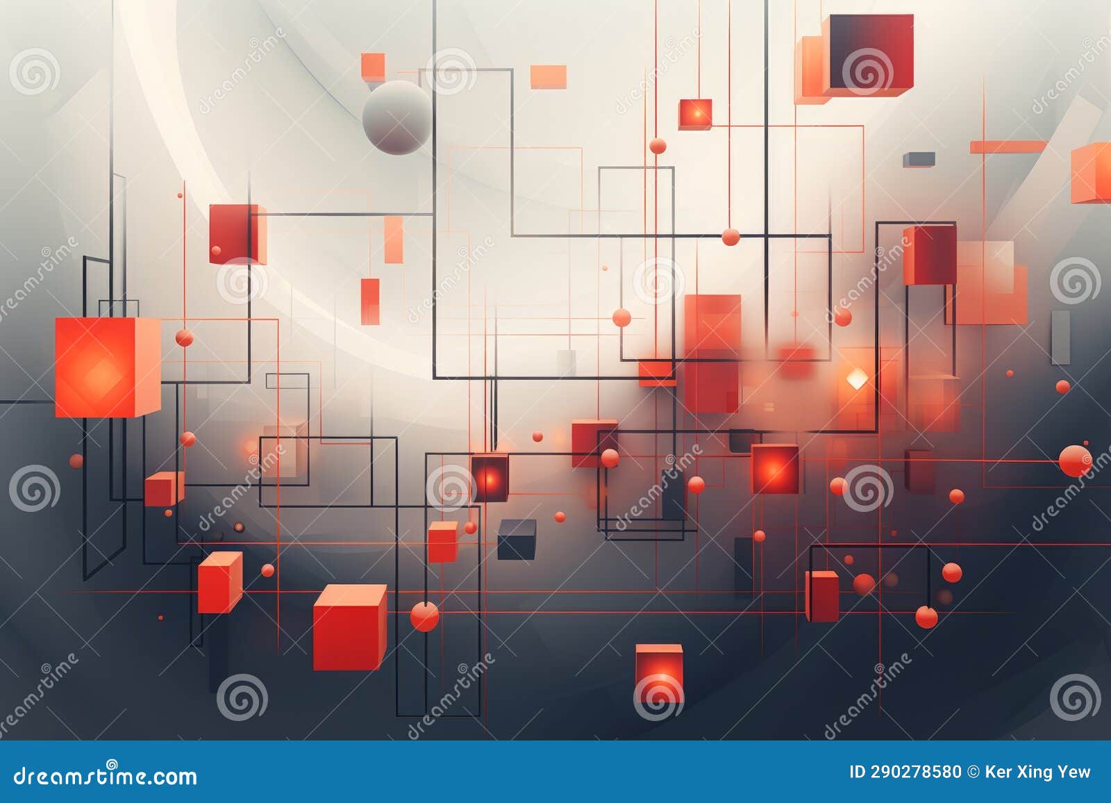 Geometric Shapes Forming a Tech Backdrop Stock Illustration ...
