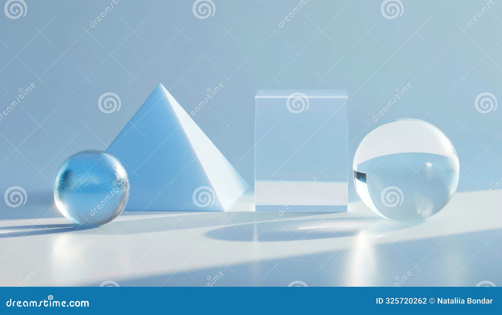 Geometric Shapes with Glass Texture, Including Circle, Cube, and ...