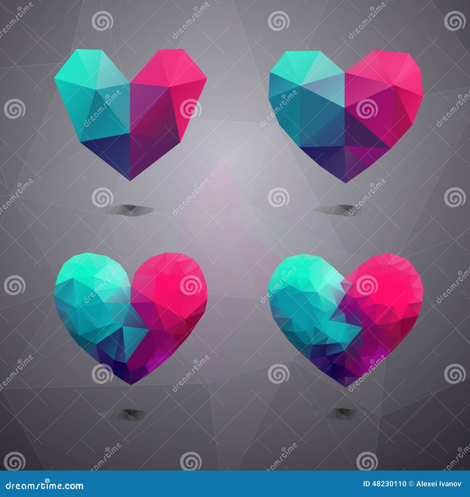 Geometric Shapes Heart.Template for Valentines Day Stock Vector ...
