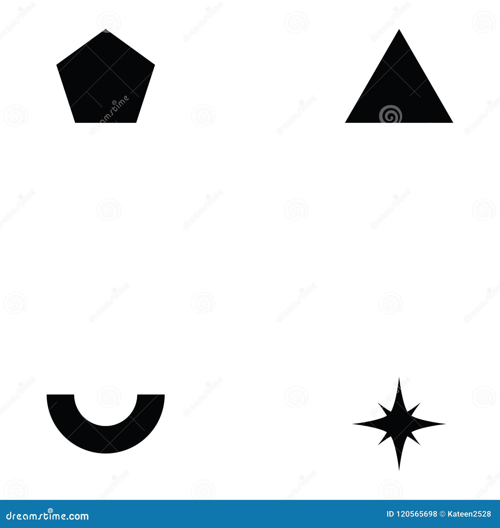 Geometric shapes icon set stock vector. Illustration of collection ...