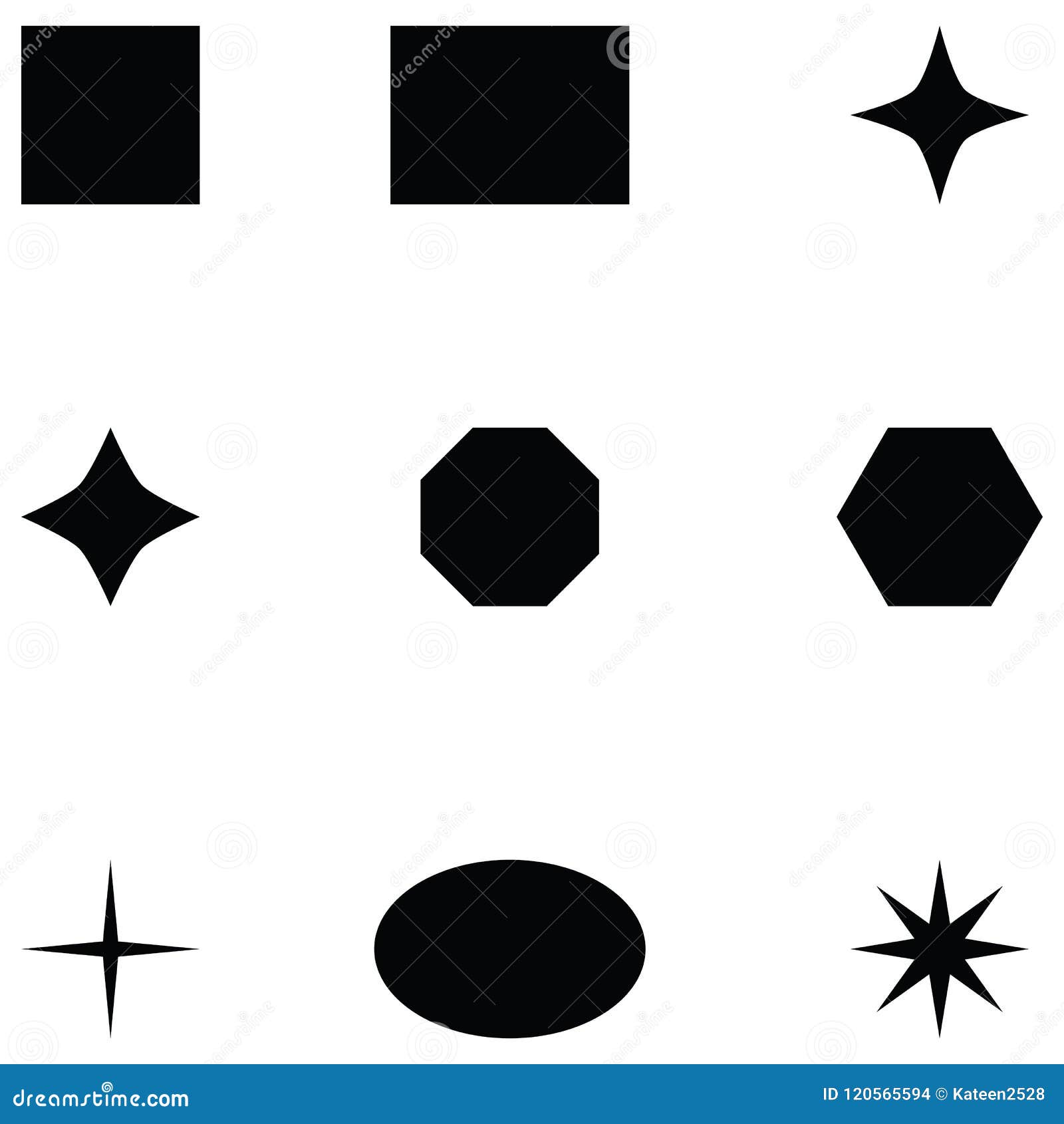 Geometric shapes icon set stock vector. Illustration of graphic - 120565594