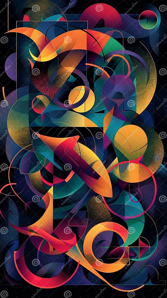 Geometric Shapes Interlock Dynamically Stock Illustration ...