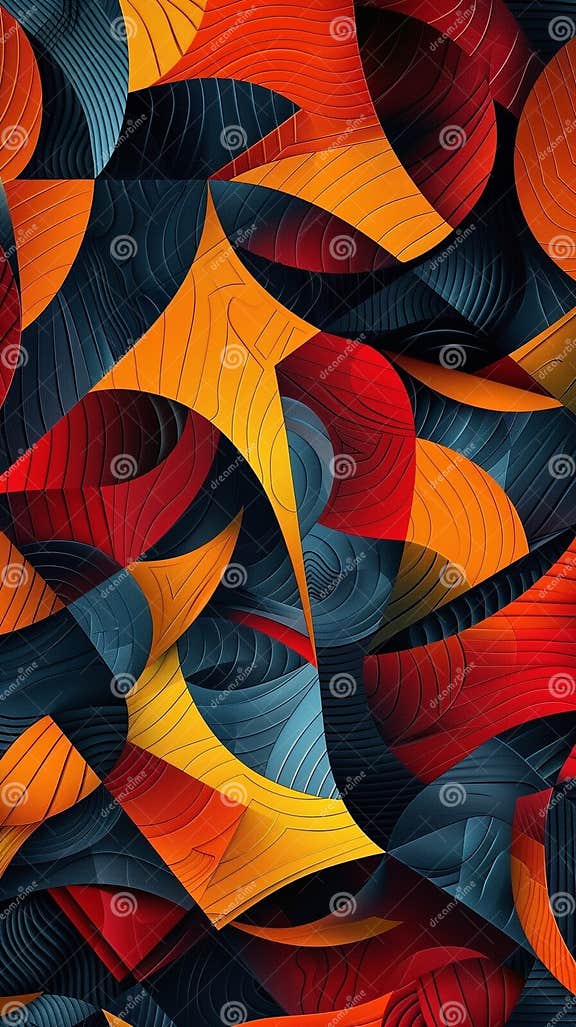 Geometric Shapes Interlock Dynamically Stock Illustration ...