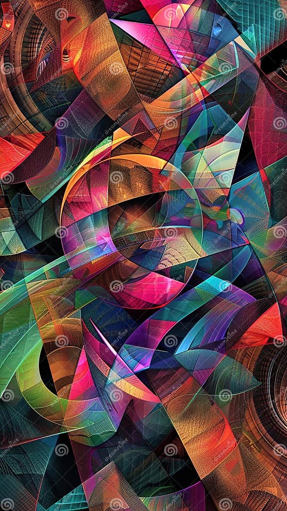 Geometric Shapes Interlock Dynamically Stock Illustration ...