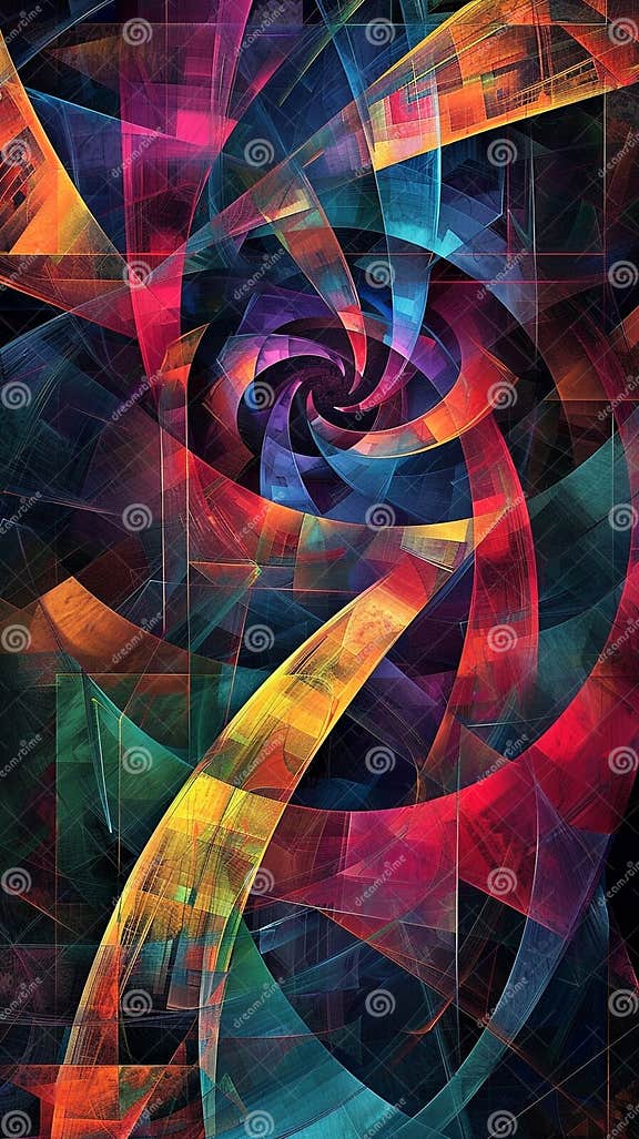 Geometric Shapes Interlock Dynamically Stock Illustration ...