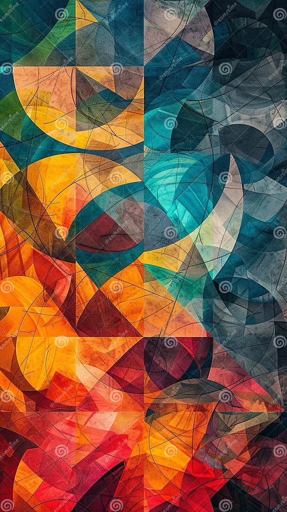 Geometric Shapes Interlock Dynamically Stock Illustration ...