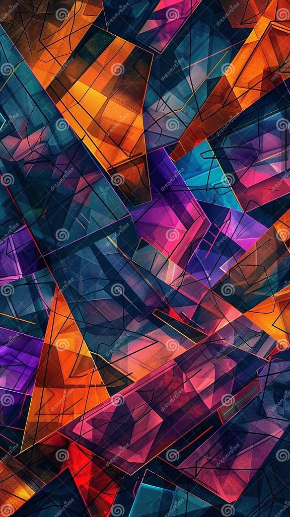 Geometric Shapes Interlock Dynamically Stock Illustration ...