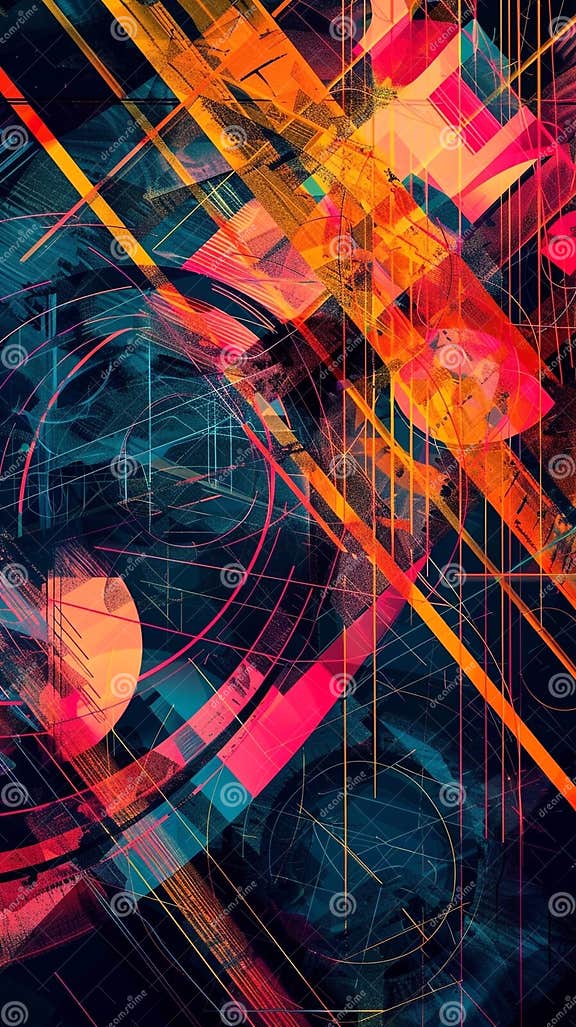 Geometric Shapes Interlock Dynamically Stock Illustration ...