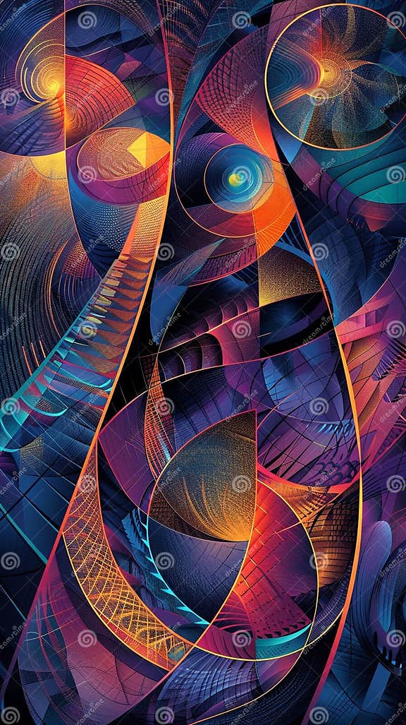 Geometric Shapes Interlock Dynamically Stock Illustration ...