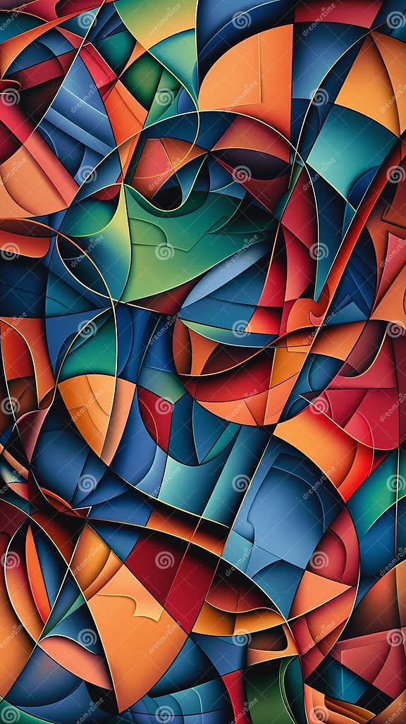 Geometric Shapes Interlock Dynamically Stock Illustration ...