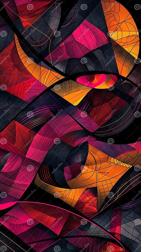 Geometric Shapes Interlock Dynamically Stock Illustration ...