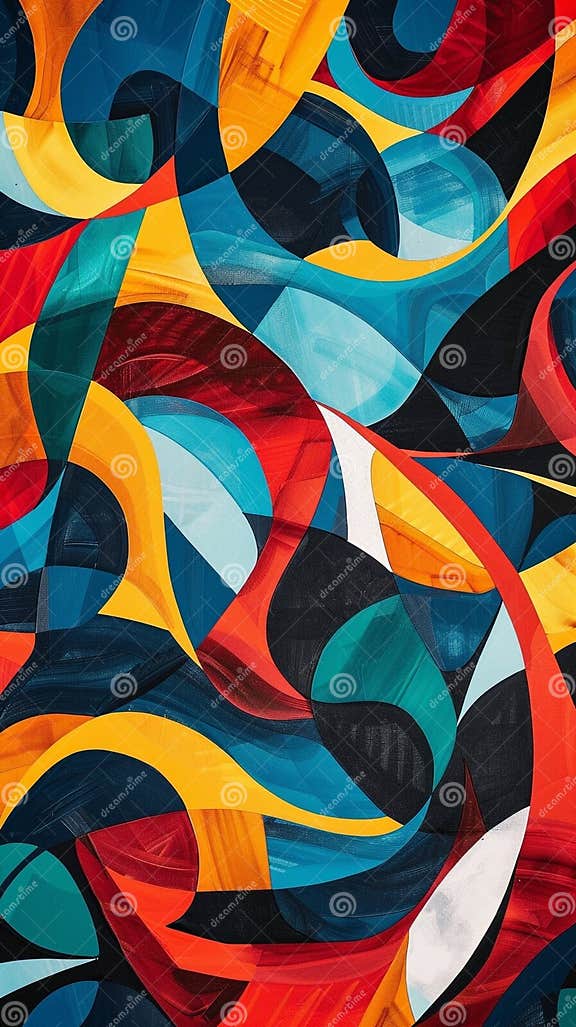 Geometric Shapes Interlock Dynamically Stock Illustration ...