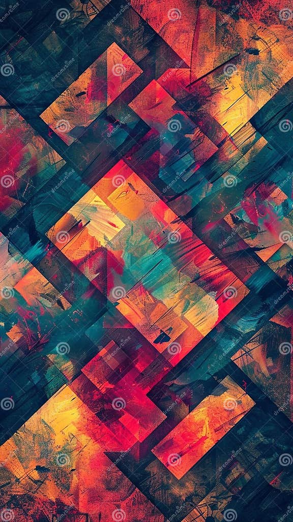 Geometric Shapes Interlock Dynamically Stock Illustration ...