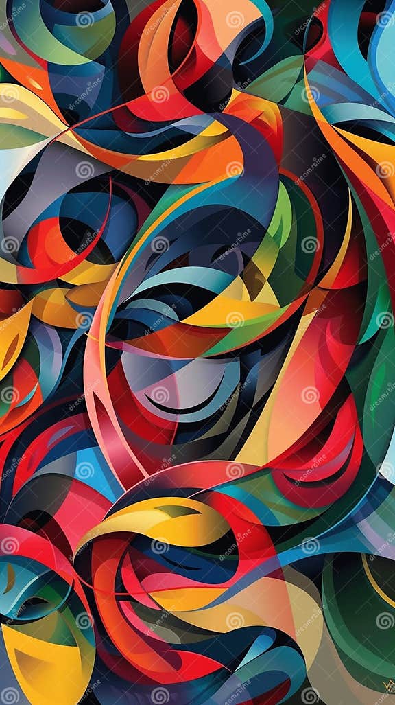 Geometric Shapes Interlock Dynamically Stock Illustration ...