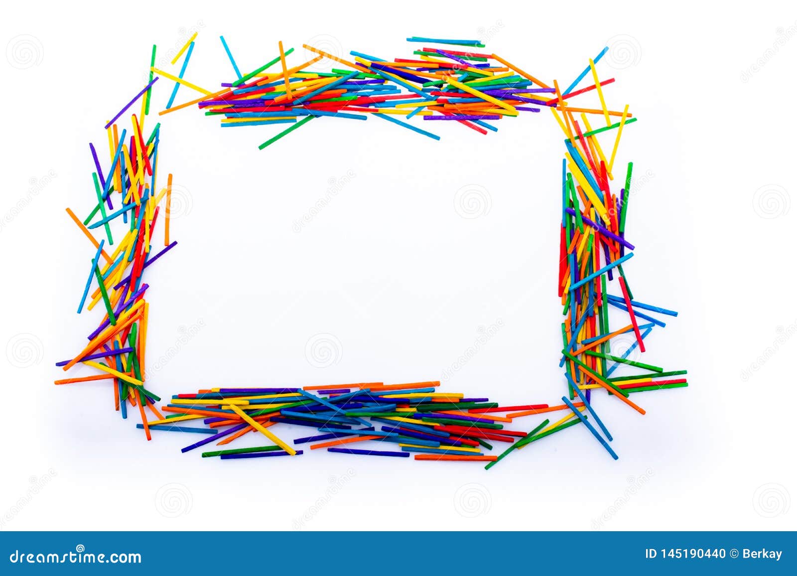 Geometric Shapes Made with Colorful Sticks on White Background Stock ...
