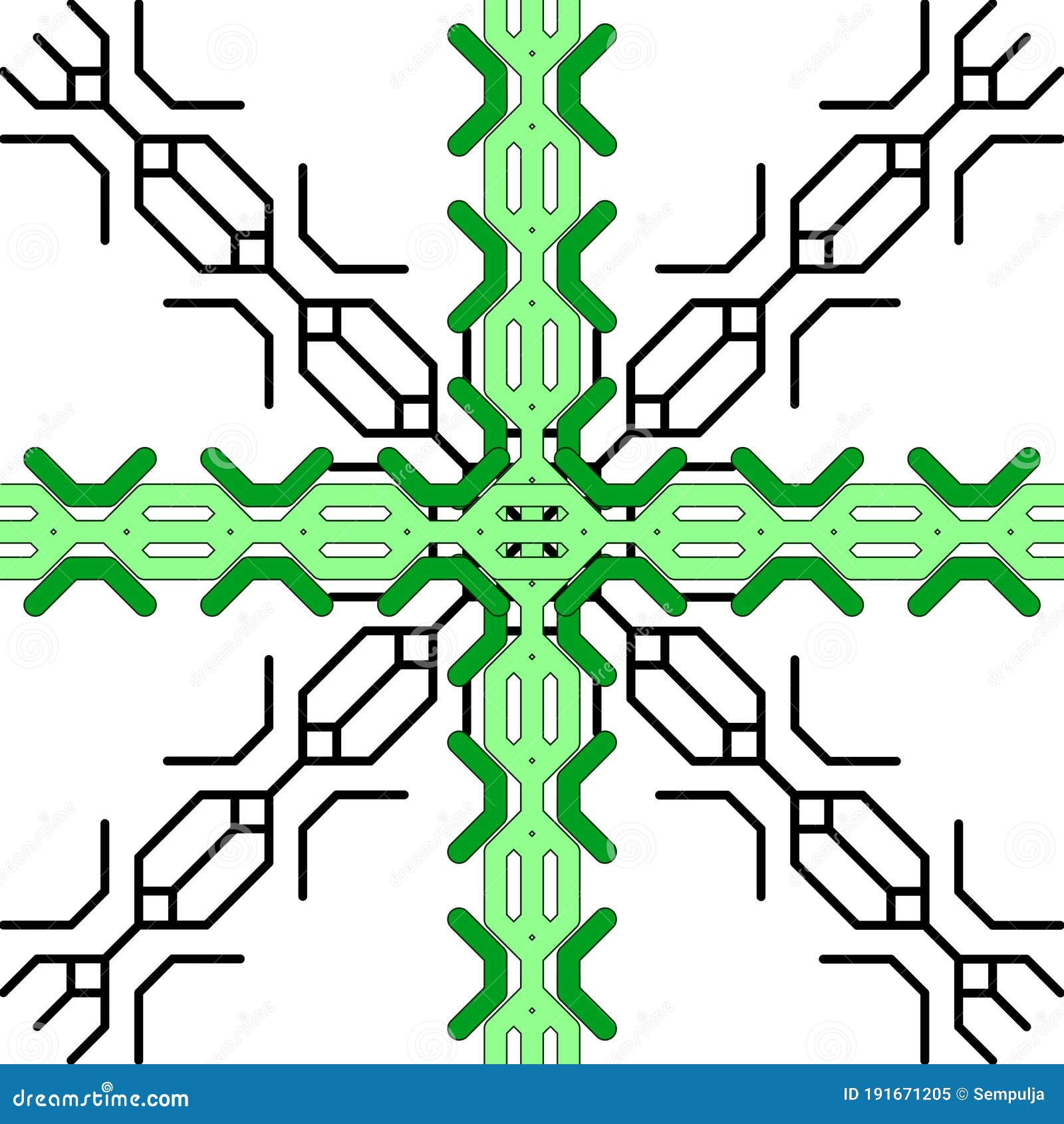 Geometric Shapes Made Up of Pigtails Stock Illustration - Illustration ...