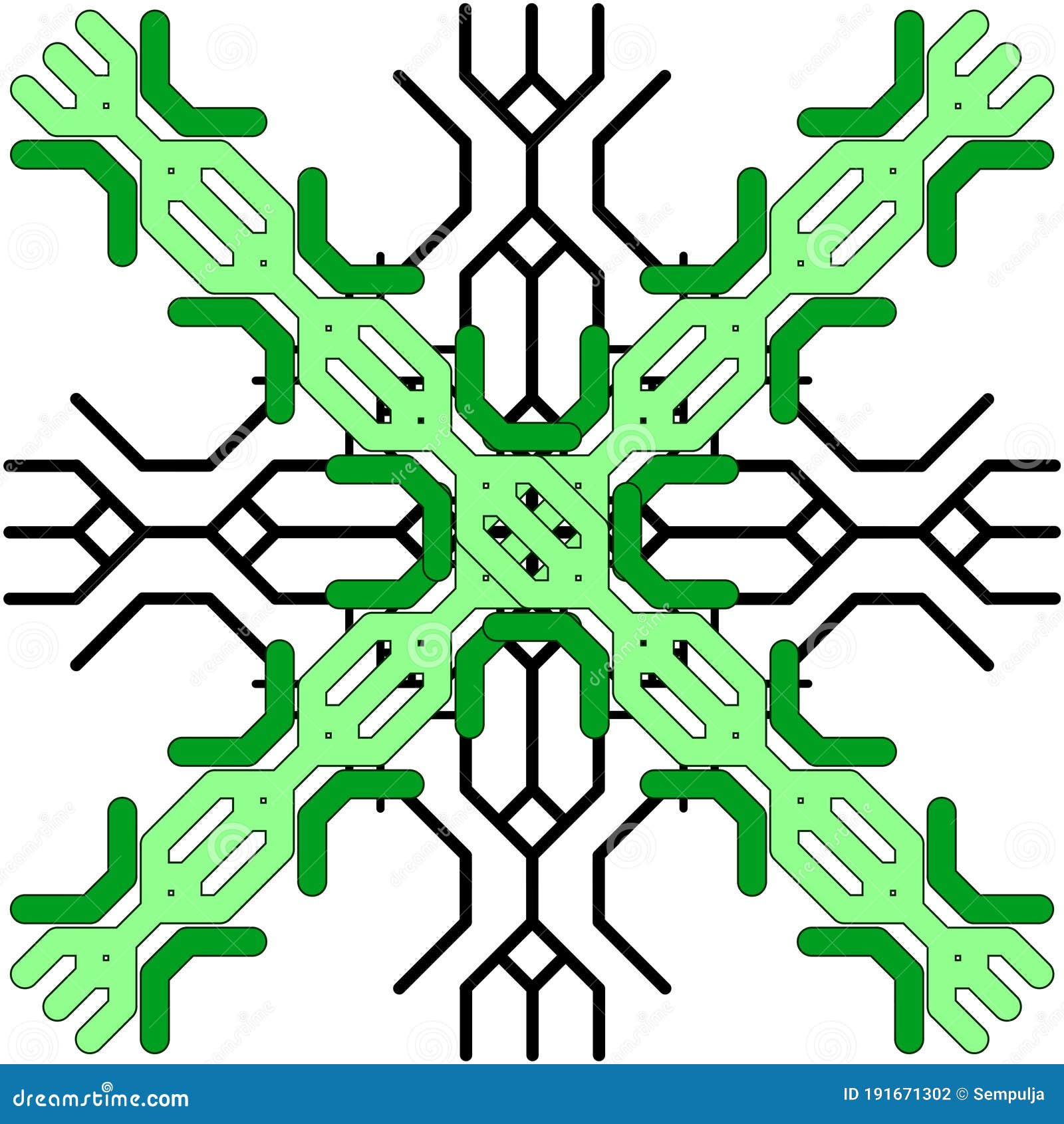 Geometric Shapes Made Up of Pigtails Stock Illustration - Illustration ...