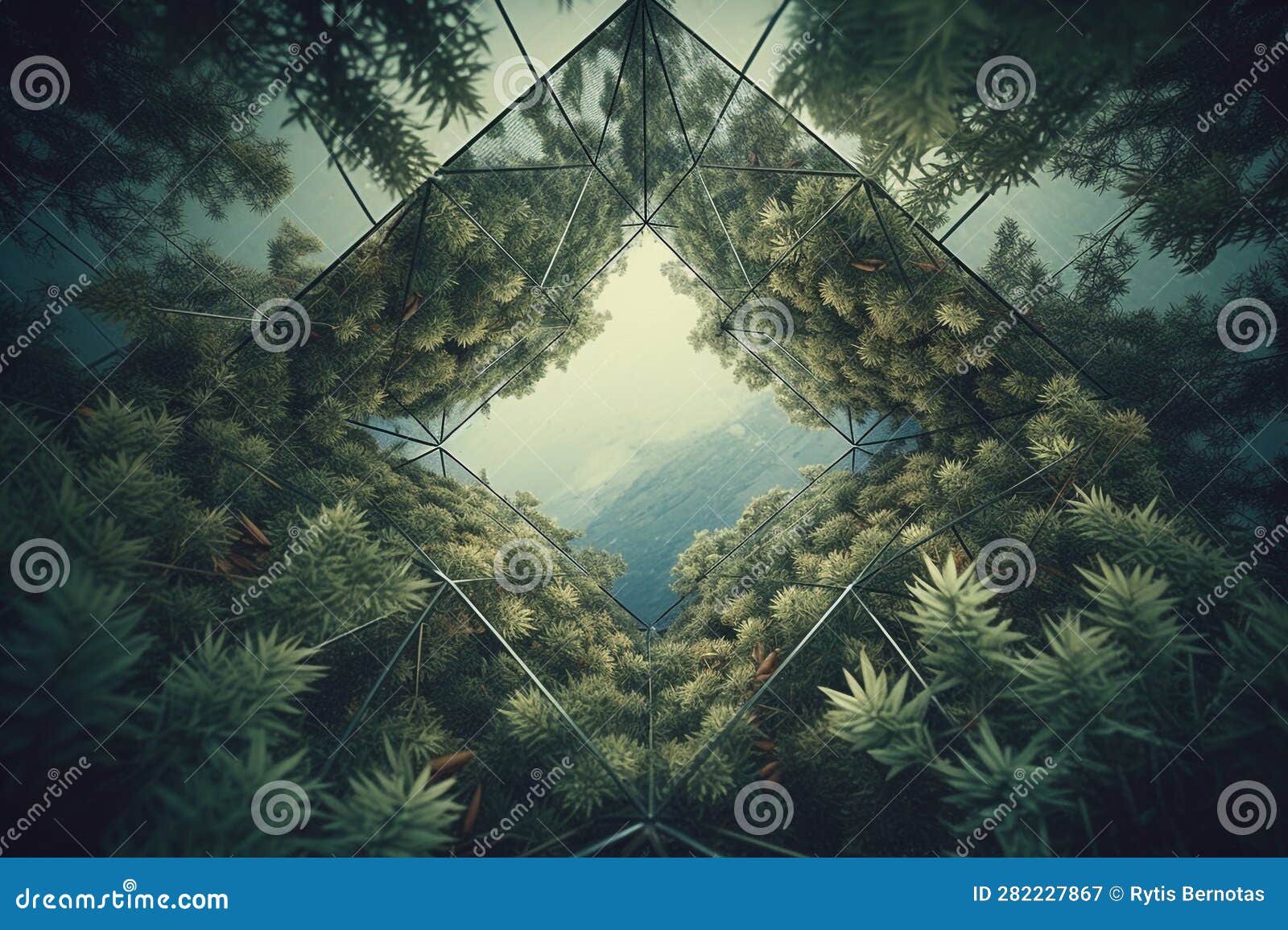 Geometric Shapes in Nature Surreal Background. Generative AI Stock ...