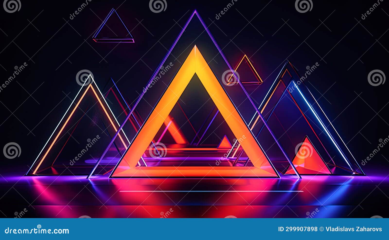 Geometric Shapes in Neon Shades Stock Photo - Image of corridor ...