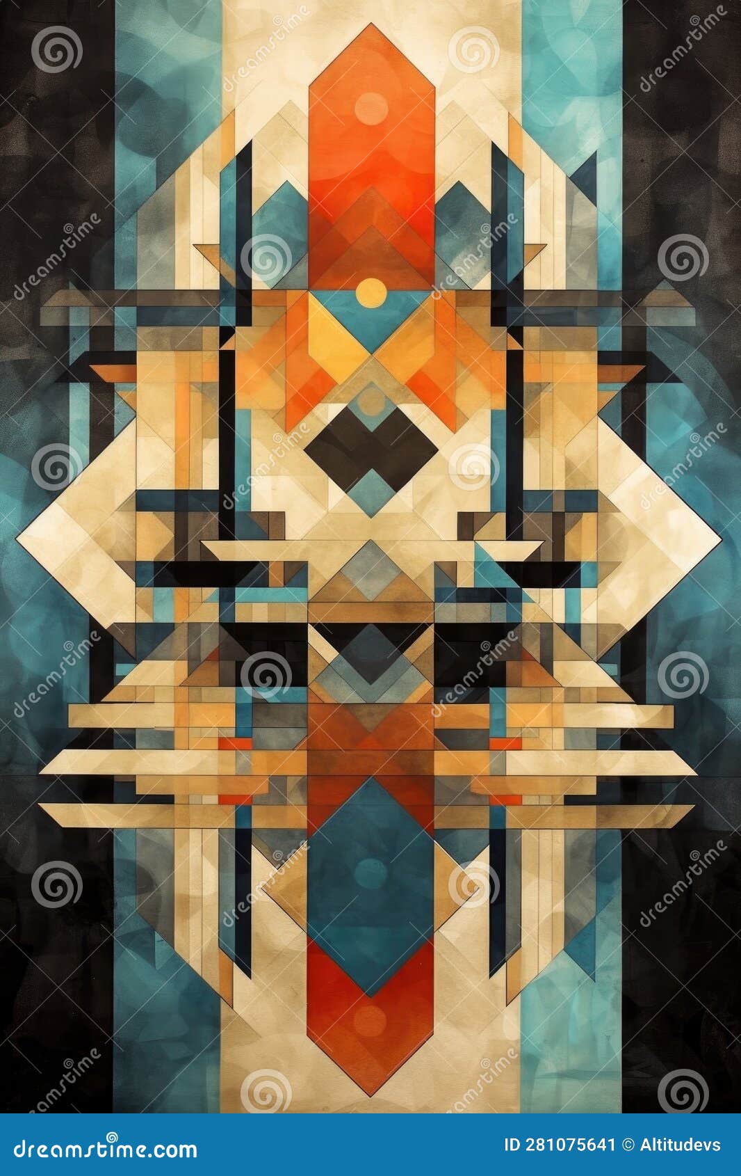 Geometric Shapes Overlapping and Creating Patterns Stock Illustration ...