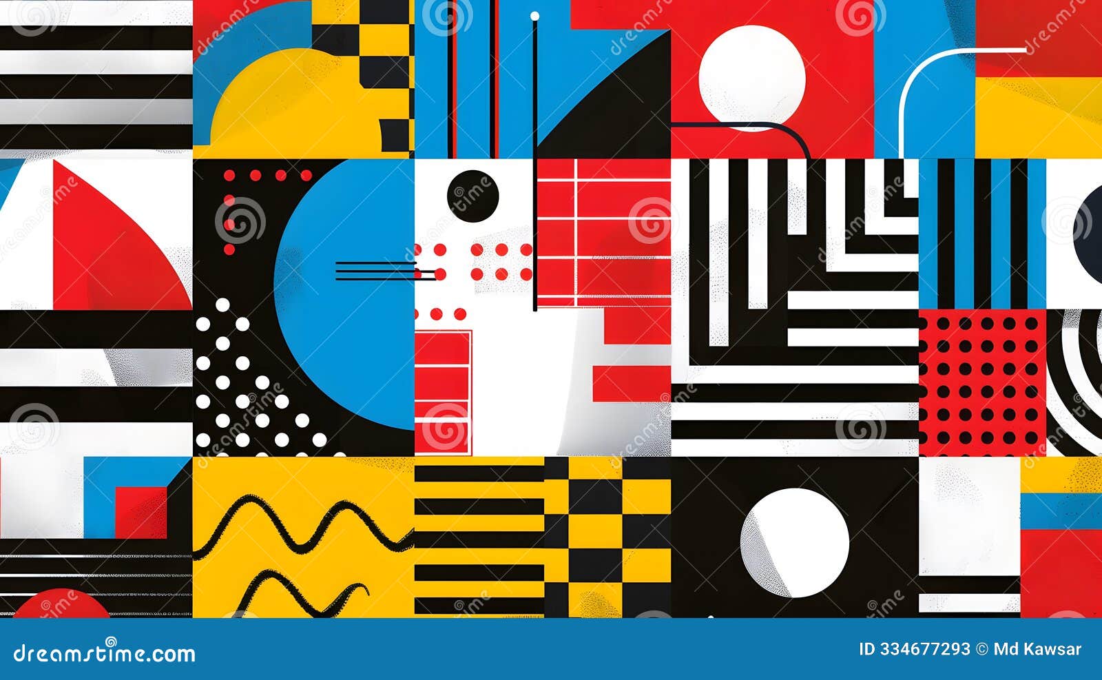 Geometric Shapes and Patterns in Paul Rand Style Stock Illustration ...
