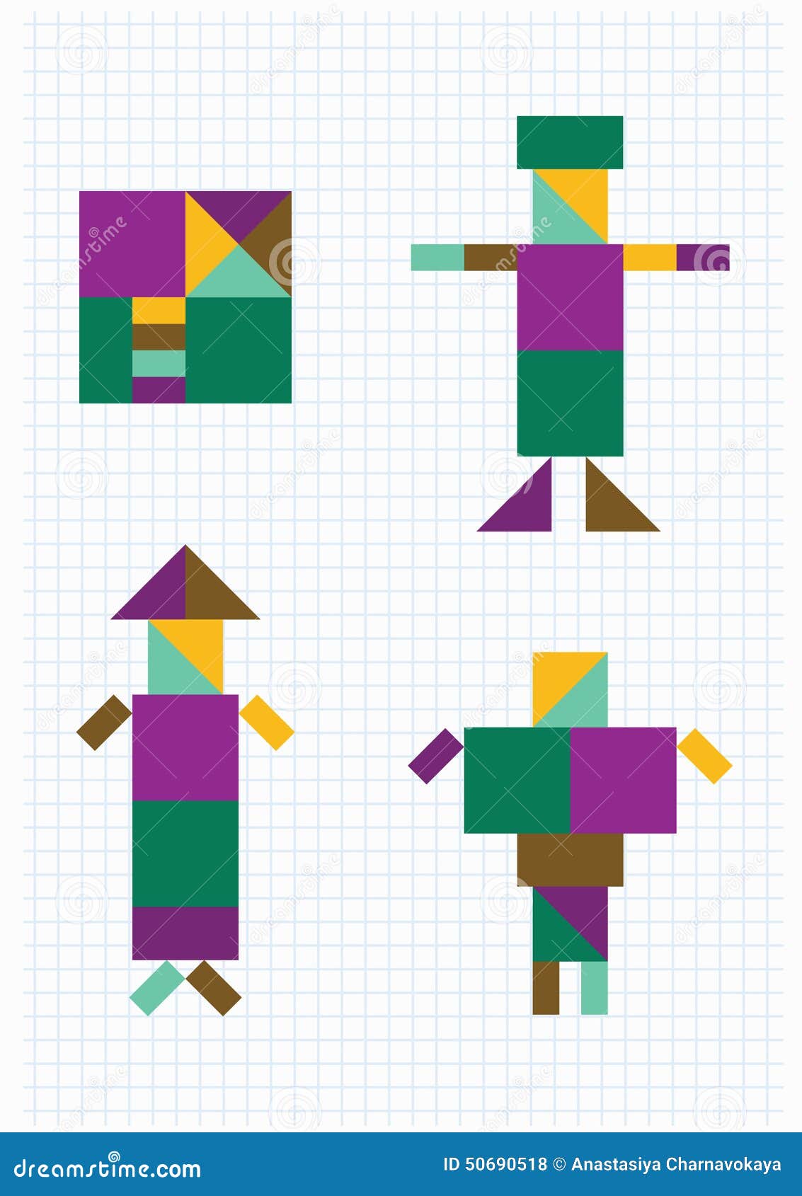 Geometric Shapes People Vector Illustration | CartoonDealer.com #50690518