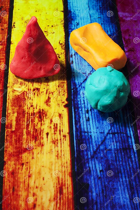 Geometric Shapes from Plasticine Stock Photo - Image of orange, plastic ...