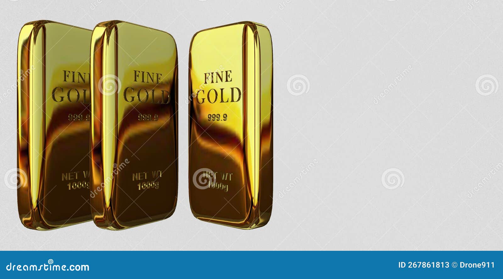 Background, Geometric Shapes, Three Golden Bars, Abstract Design. 3D ...