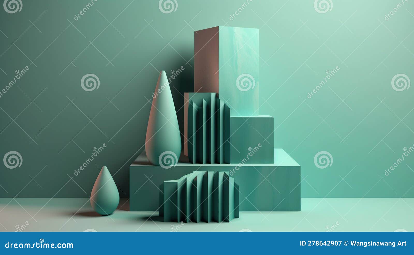 Geometric Shapes Podium for Product Display, AI Generated Stock ...