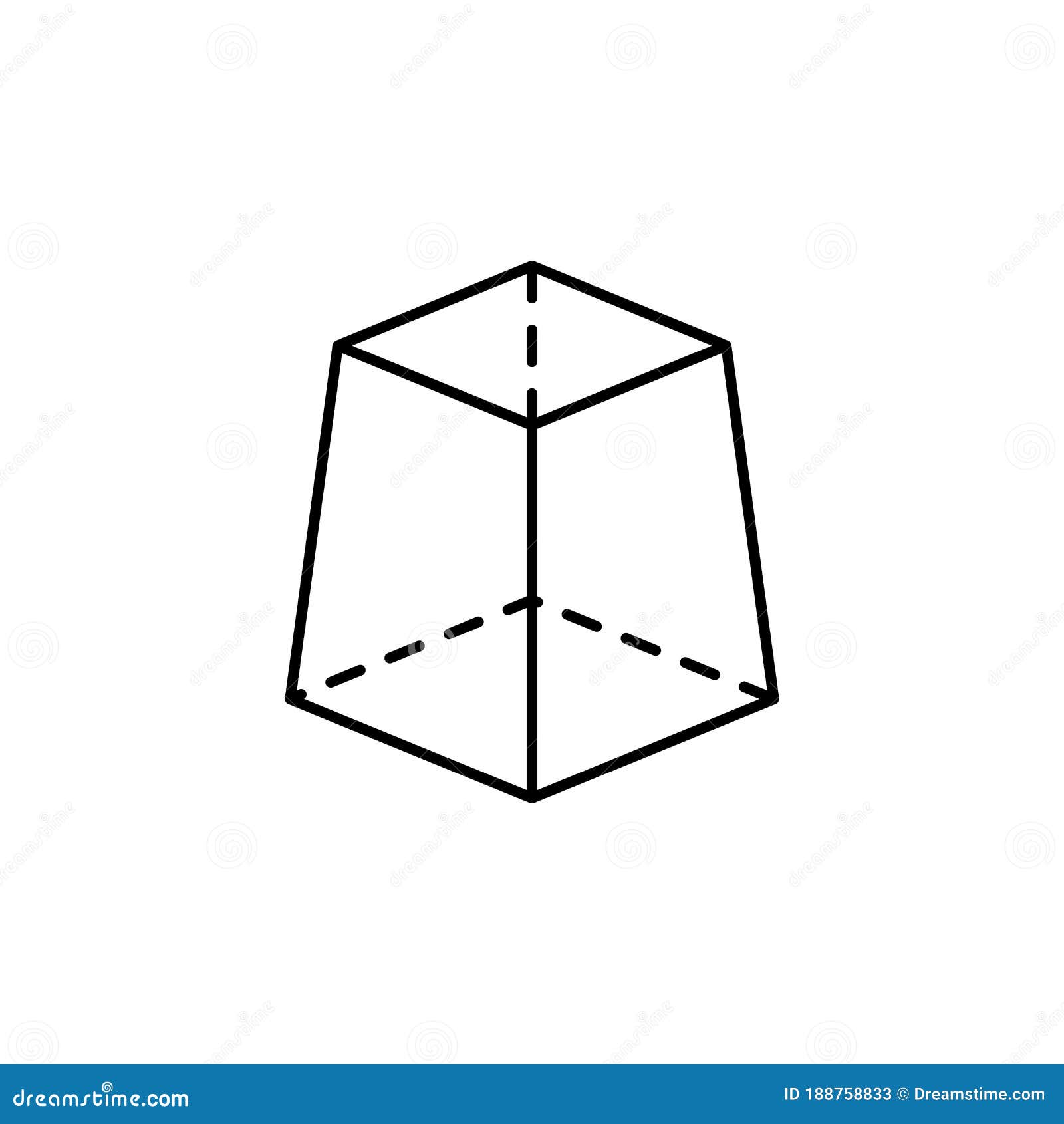 Geometric Shapes, Quadrangular Prism Icon. Simple Line, Outline Vector 3d Figures Icons for Ui ...