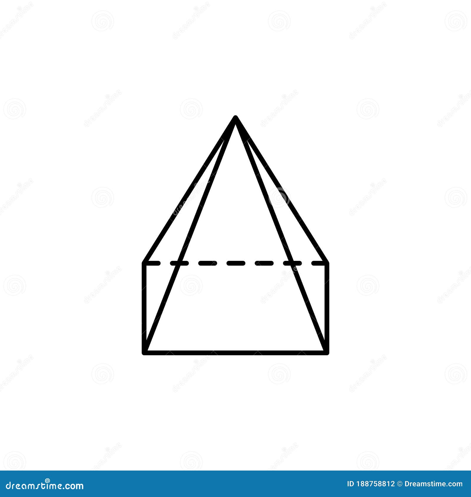 Geometric Shapes, Quadrangular Pyramid Icon. Simple Line, Outline ...