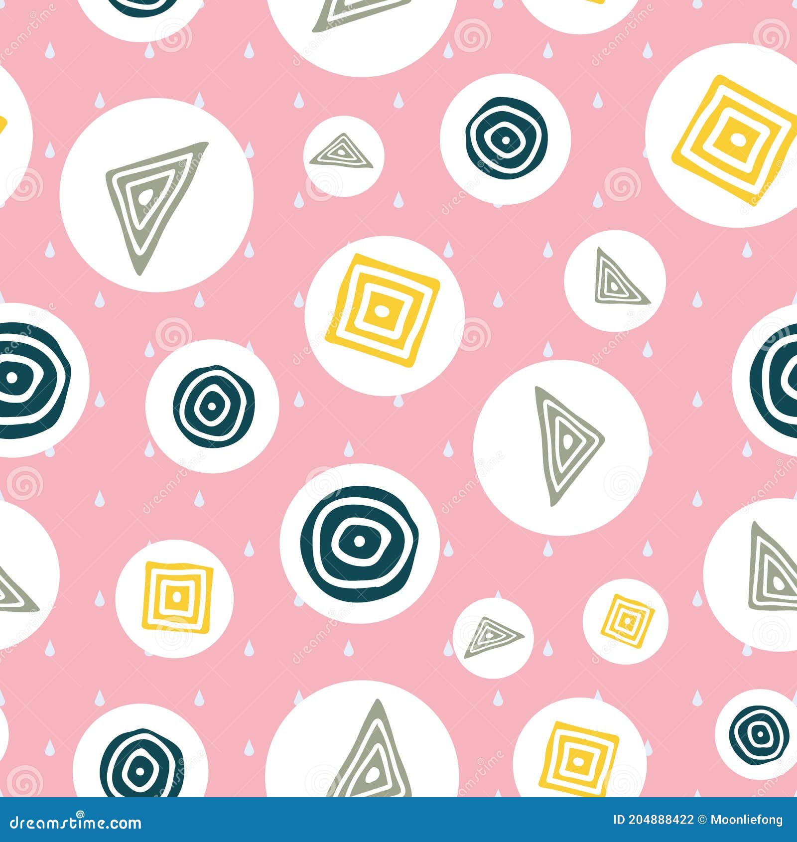 Geometric Shapes Rain Drop Spiral Circle Square Triangle Seamless ...
