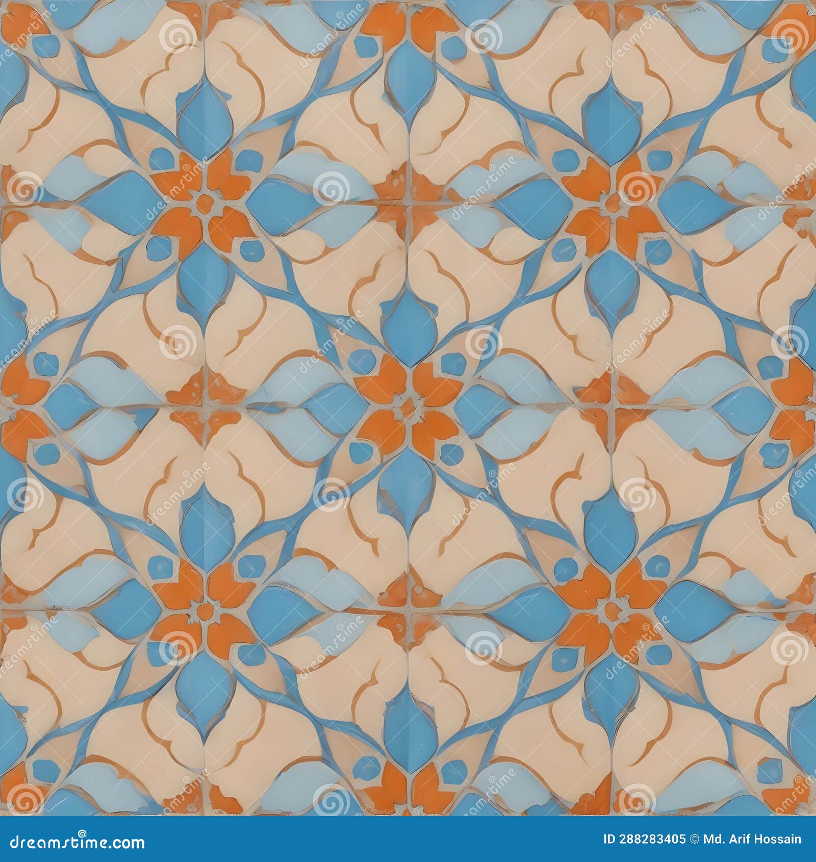 Geometric Shapes in a Seamless Moroccan Tile Pattern Generated by Ai ...
