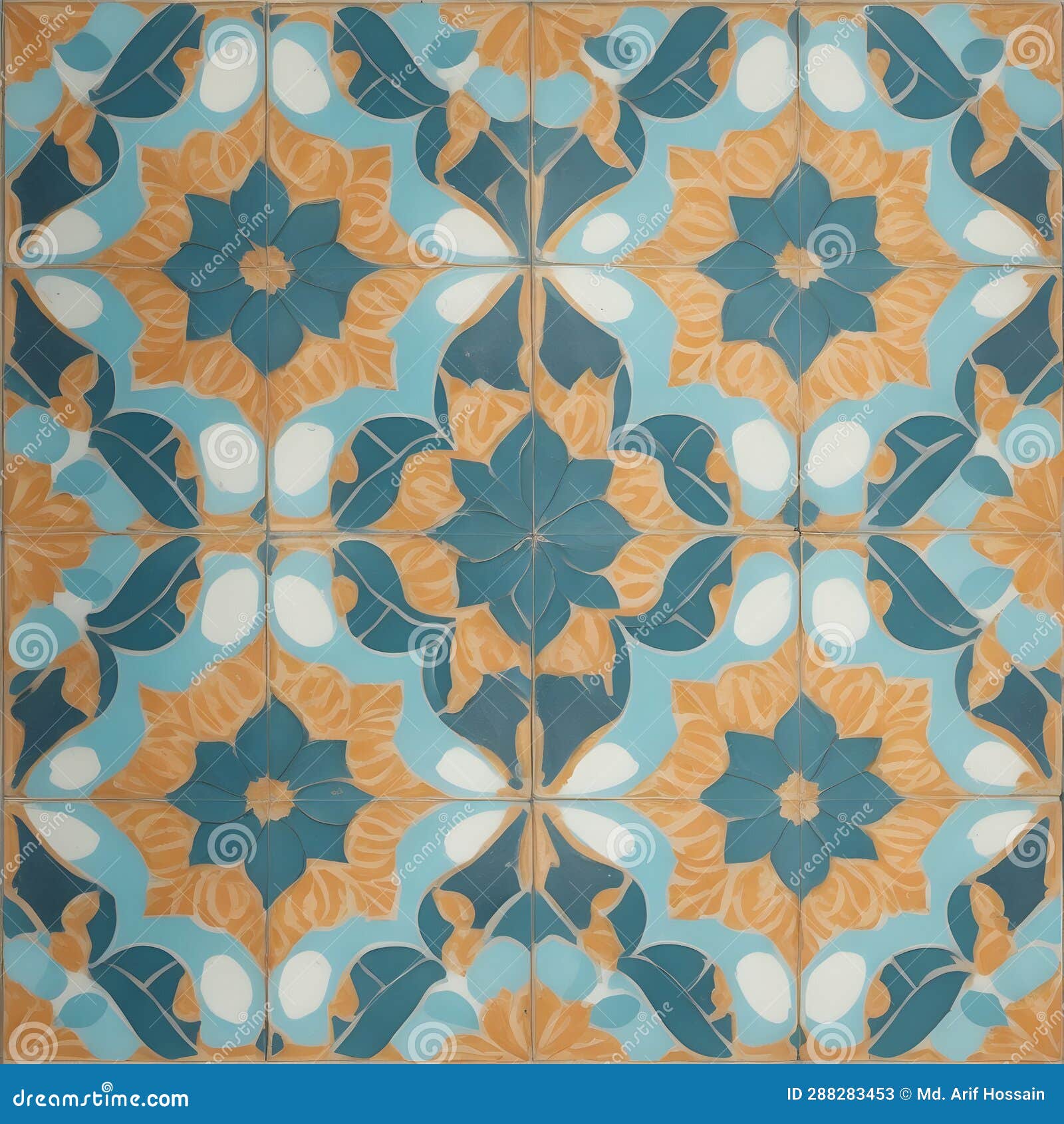 Geometric Shapes in a Seamless Moroccan Tile Pattern Generated by Ai ...