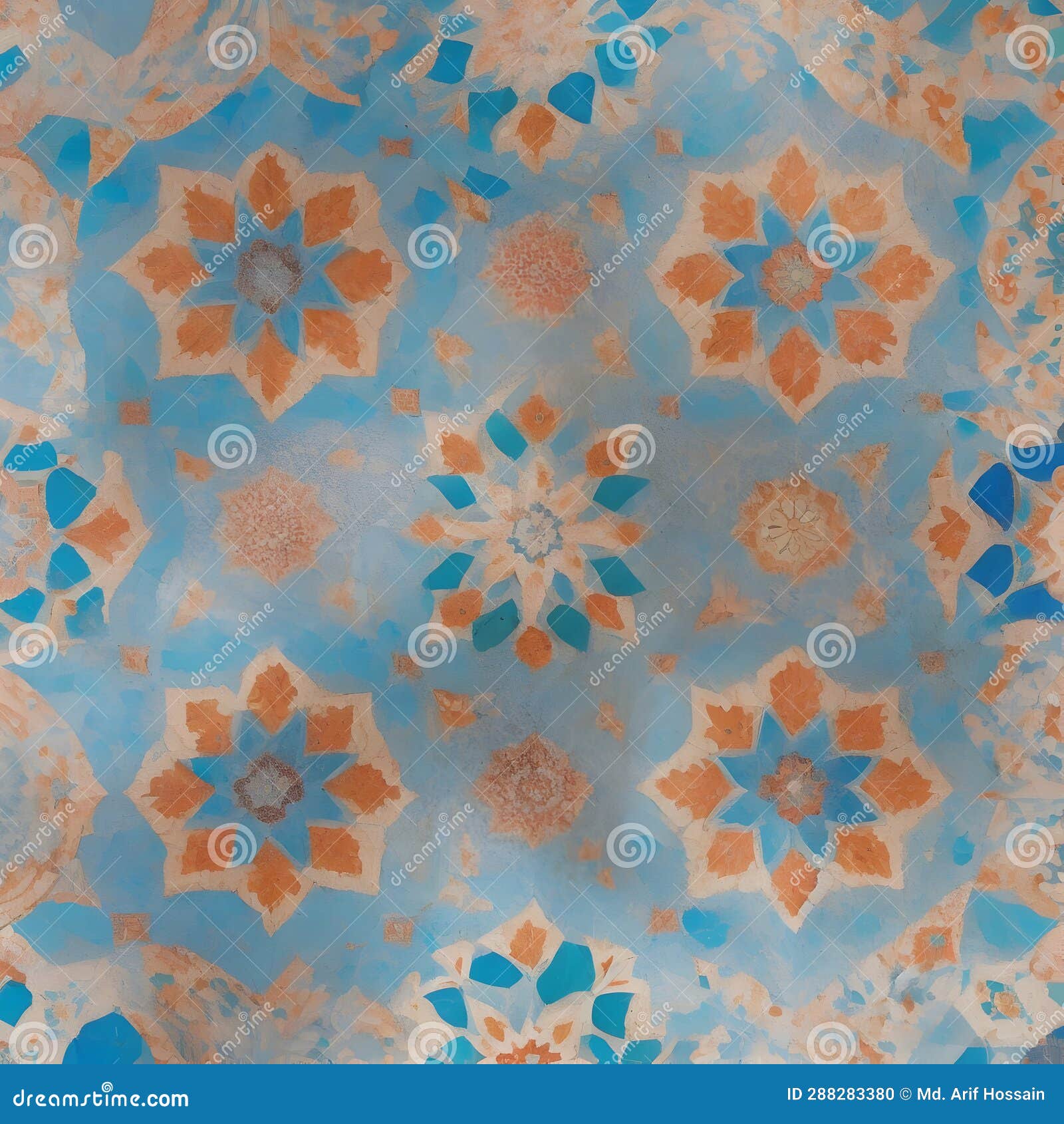 Geometric Shapes in a Seamless Moroccan Tile Pattern Generated by Ai ...