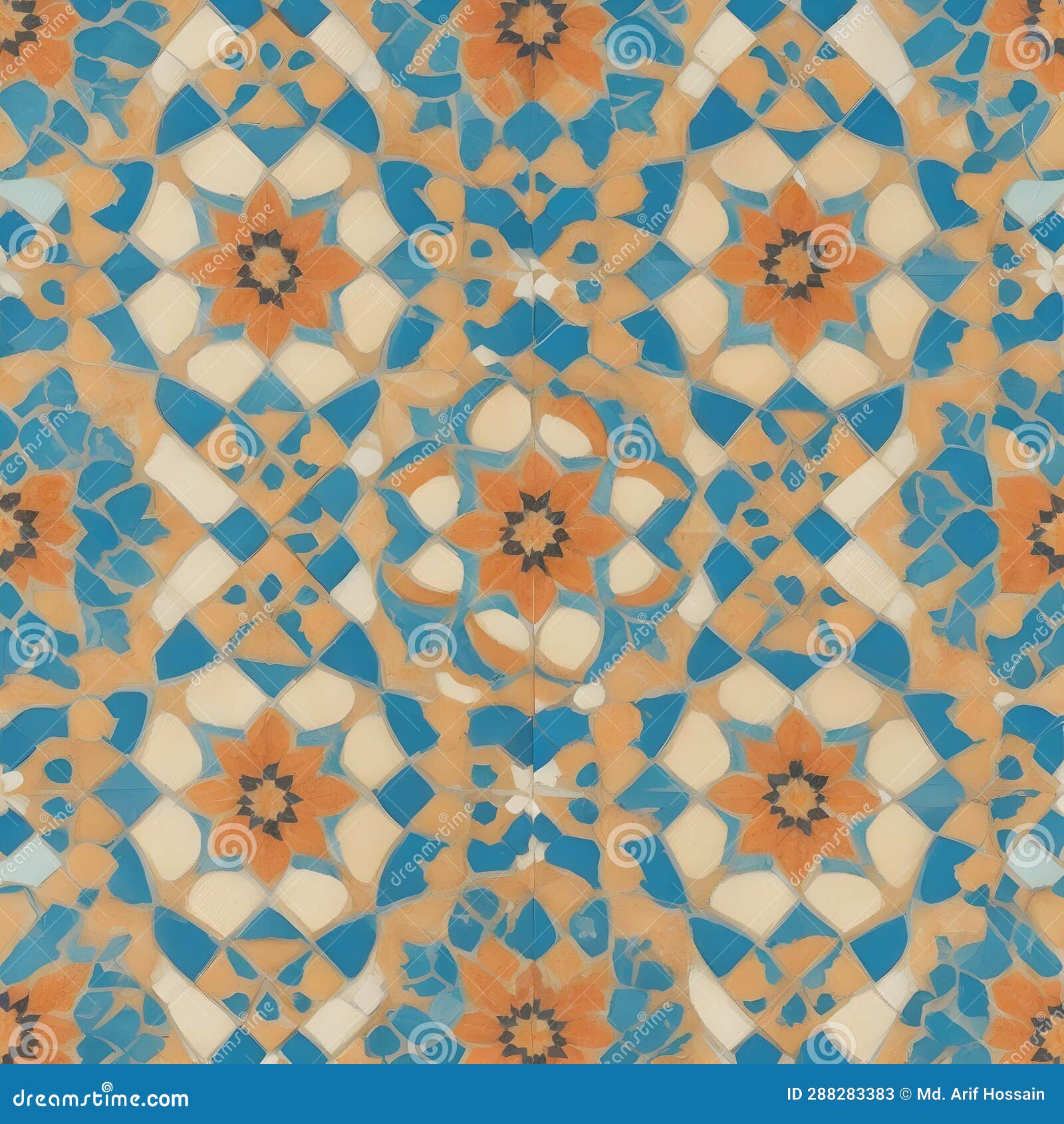 Geometric Shapes in a Seamless Moroccan Tile Pattern Generated by Ai ...