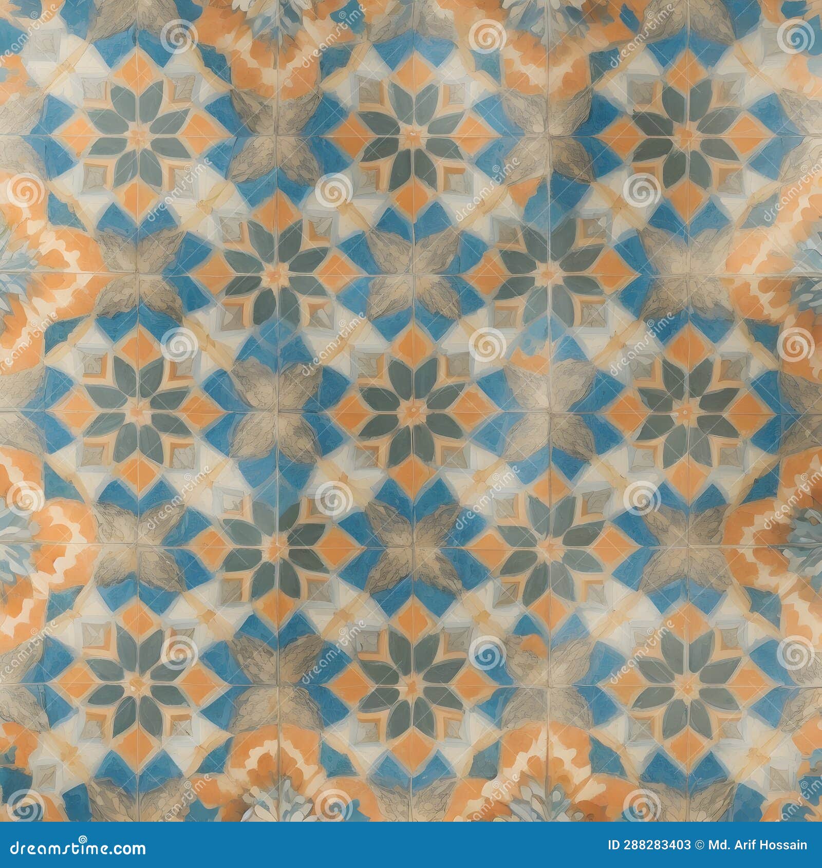 Geometric Shapes in a Seamless Moroccan Tile Pattern Generated by Ai ...