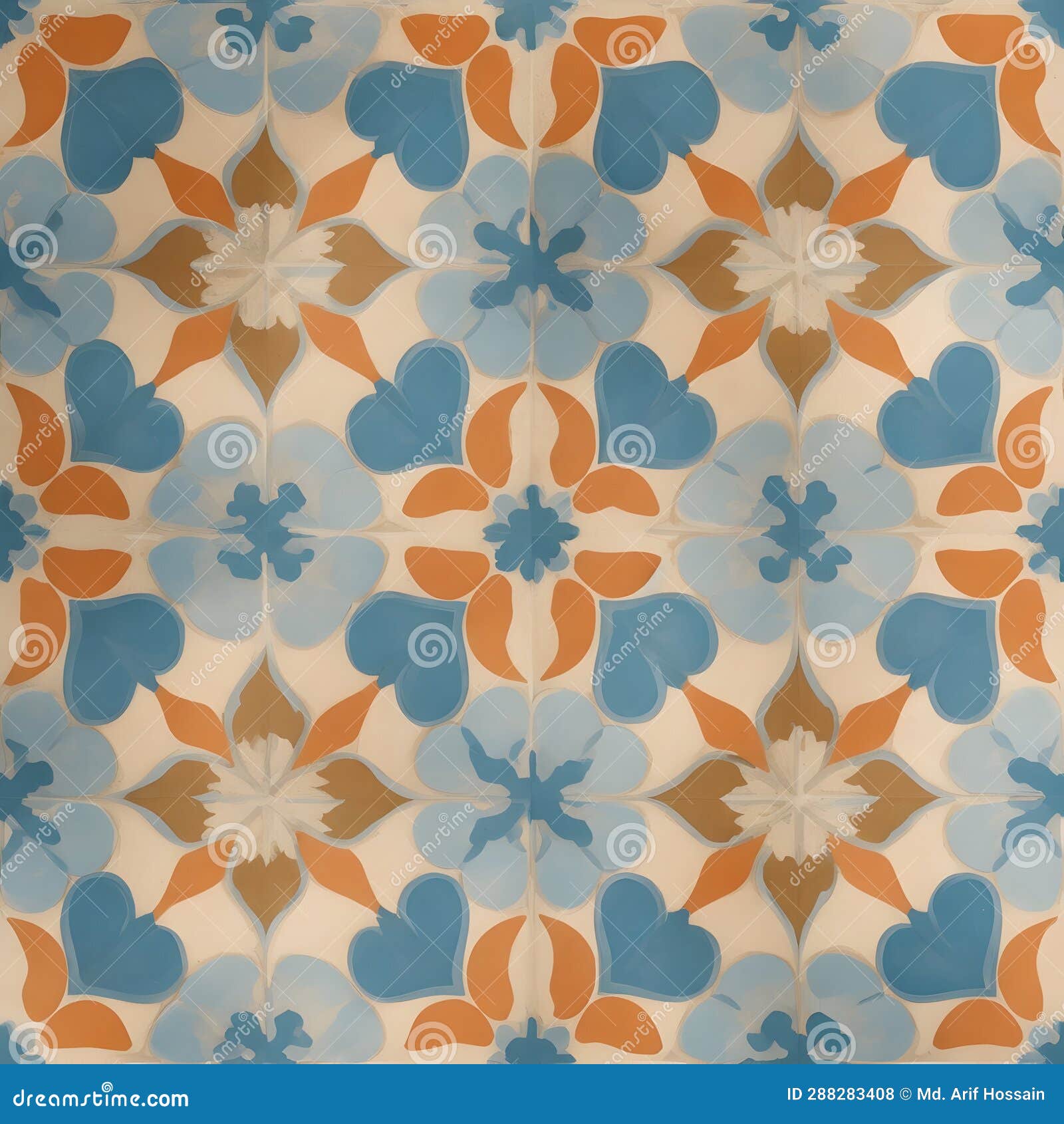 Geometric Shapes in a Seamless Moroccan Tile Pattern Generated by Ai ...