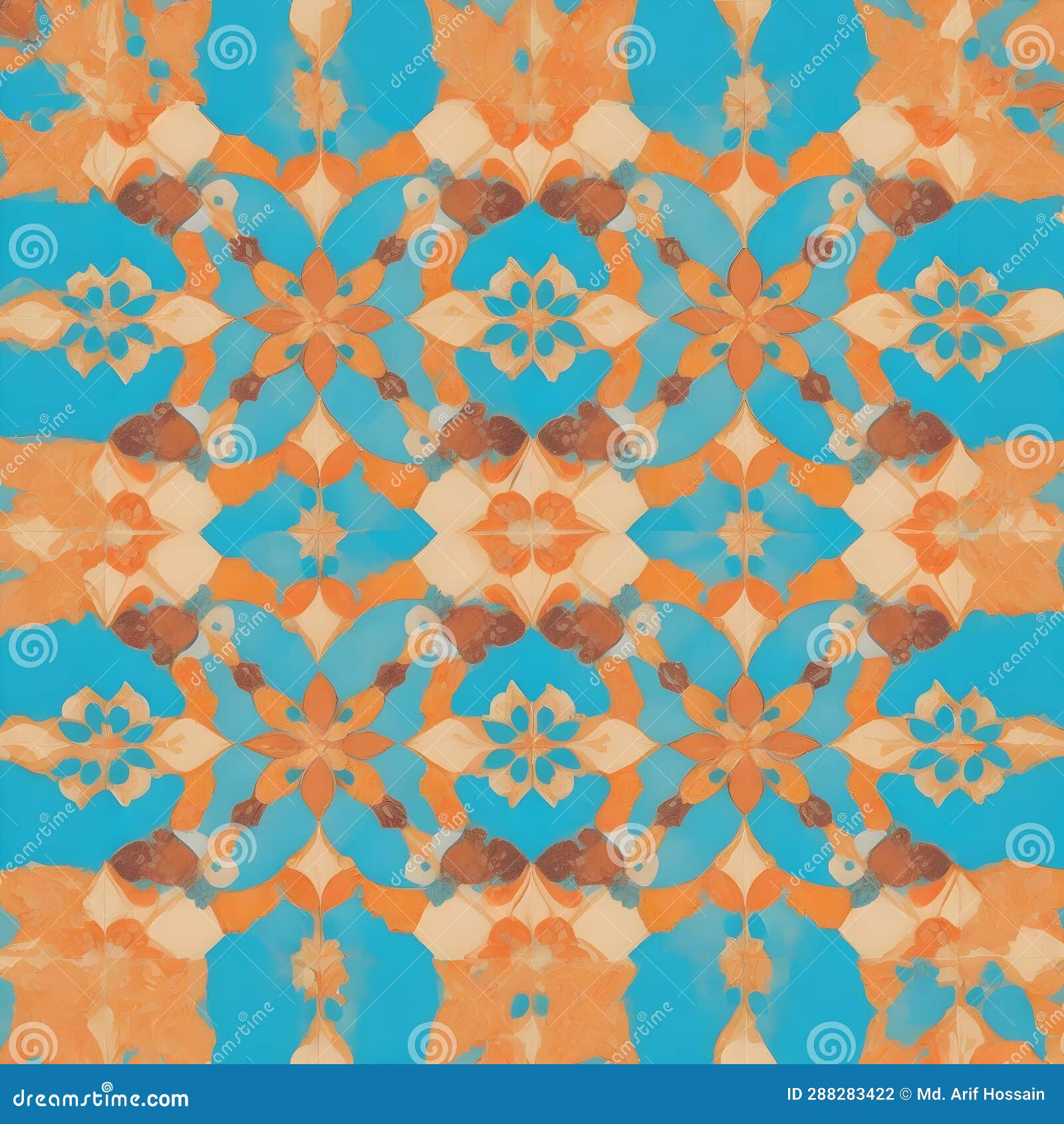 Geometric Shapes in a Seamless Moroccan Tile Pattern Generated by Ai ...