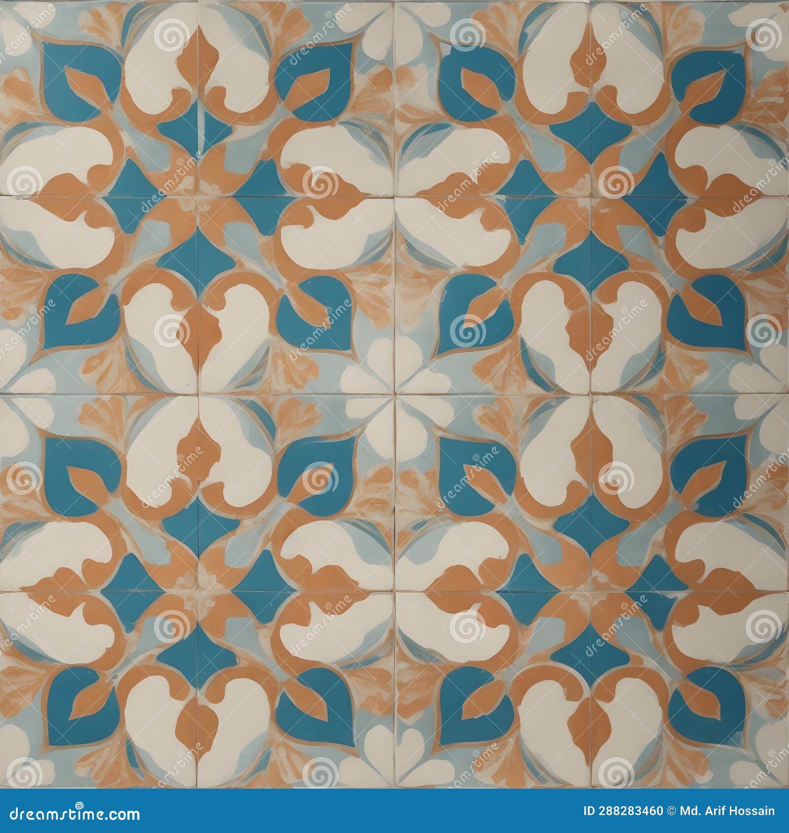 Geometric Shapes in a Seamless Moroccan Tile Pattern Generated by Ai ...