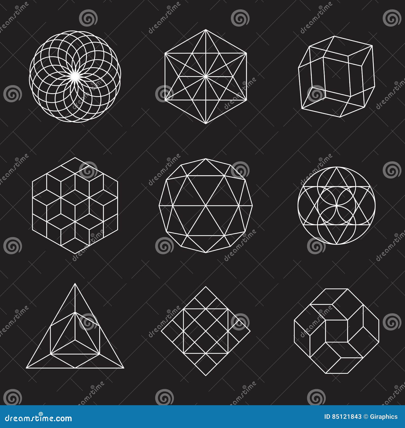 Geometric Shapes Set stock vector. Illustration of sacred - 85121843