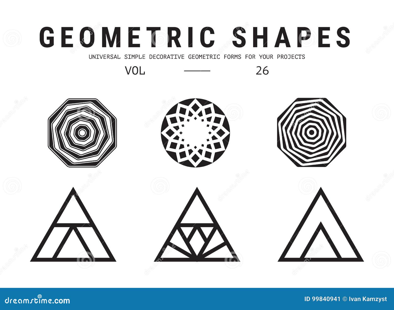 Universal Geometric Shapes Set Stock Vector - Illustration of circle ...