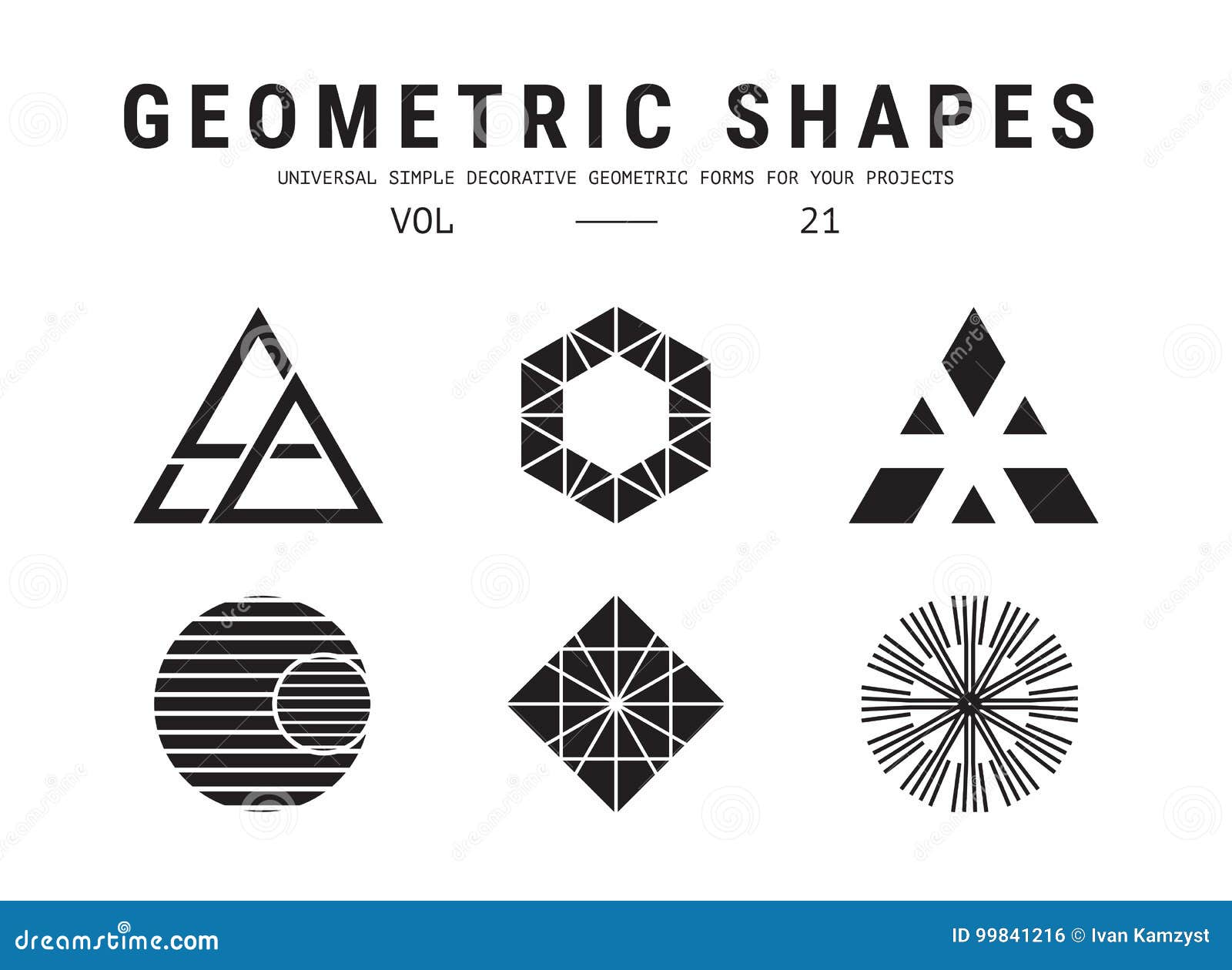 Universal Geometric Shapes Set Stock Vector - Illustration of icon ...