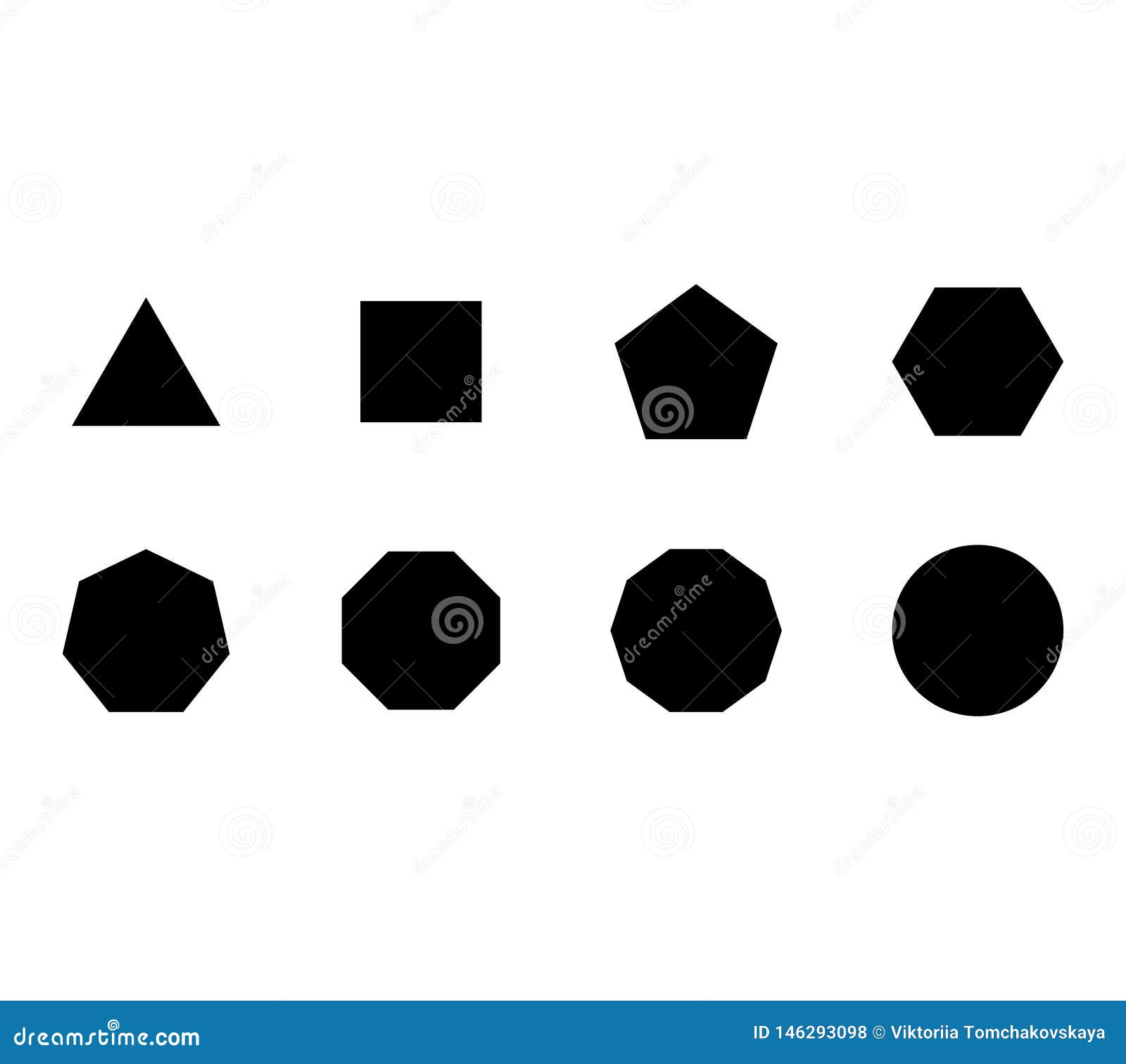 Geometric Shapes Set Vector. Black Set of Geometric Stock Illustration ...