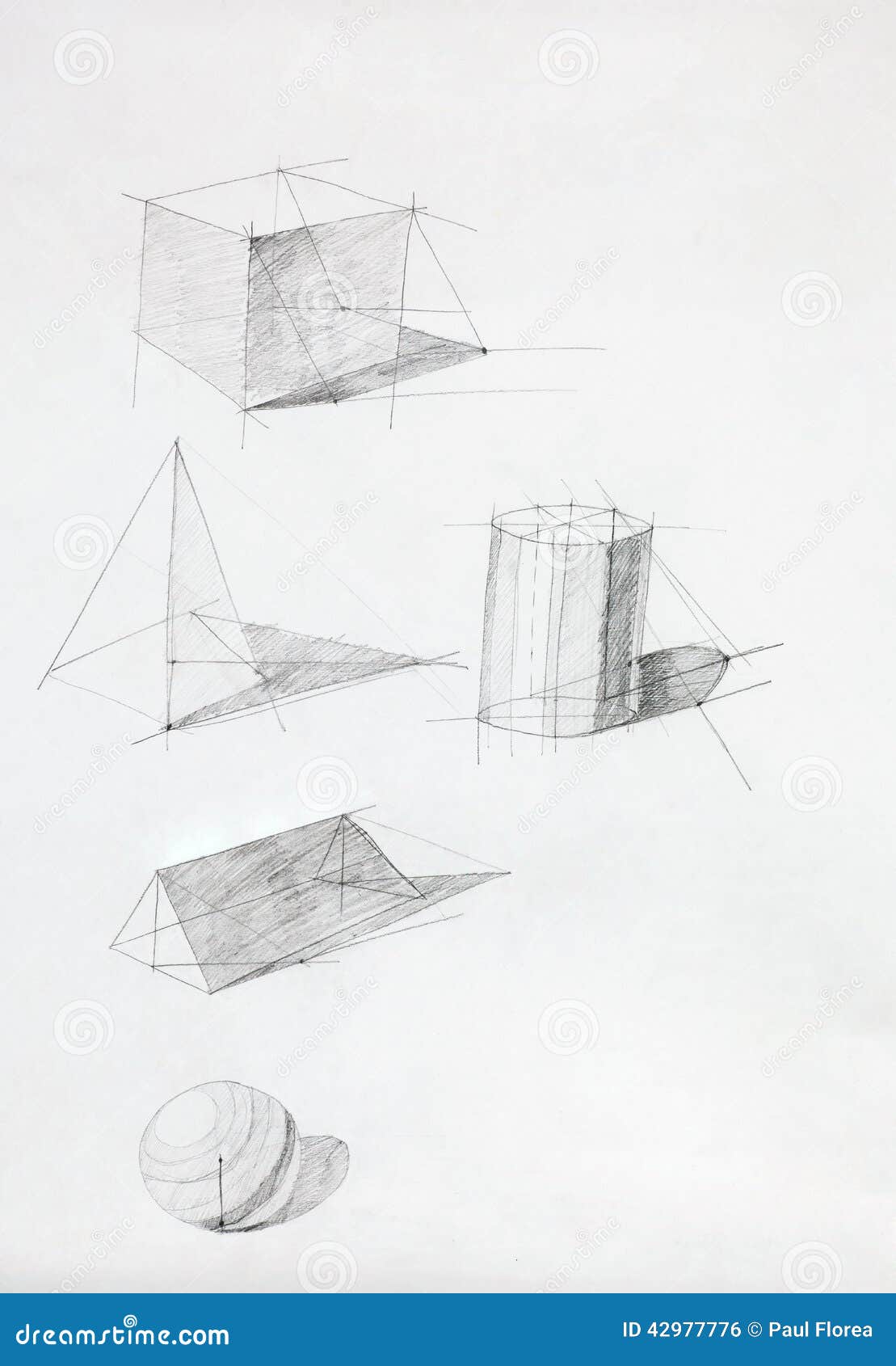 Geometric shapes sketch stock photo. Image of draw, geometry - 42977776