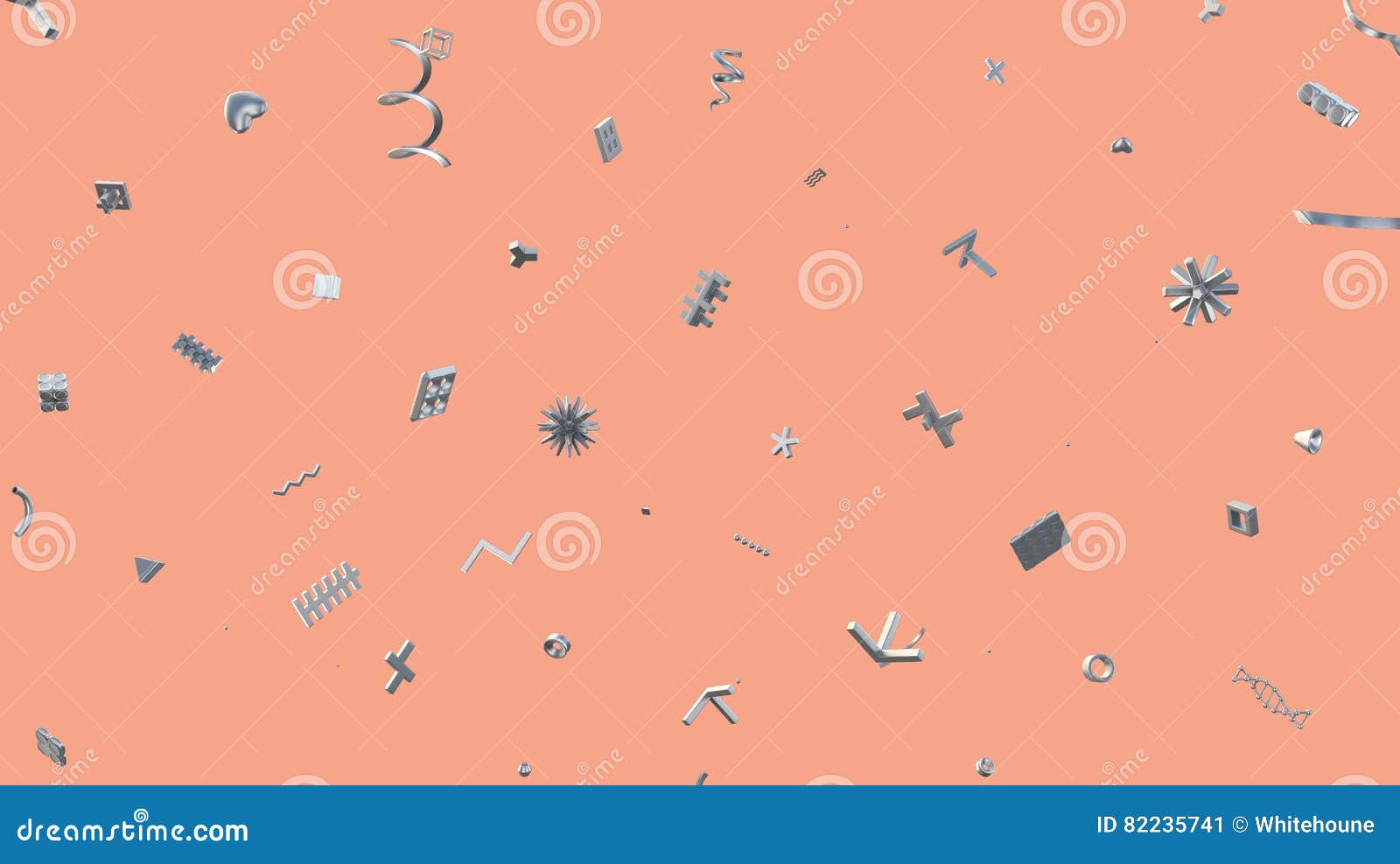 Geometric shapes in space stock illustration. Illustration of unusual ...