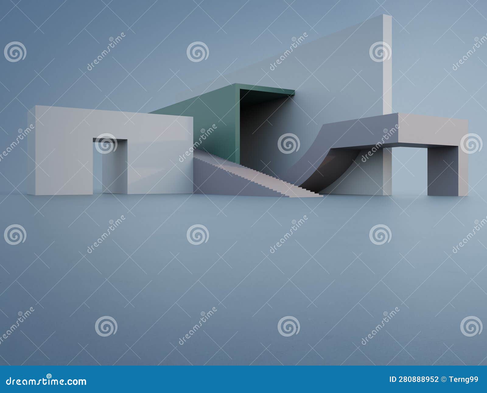 Geometric Shapes Structure on Gray Concrete Floor. Stock Illustration ...