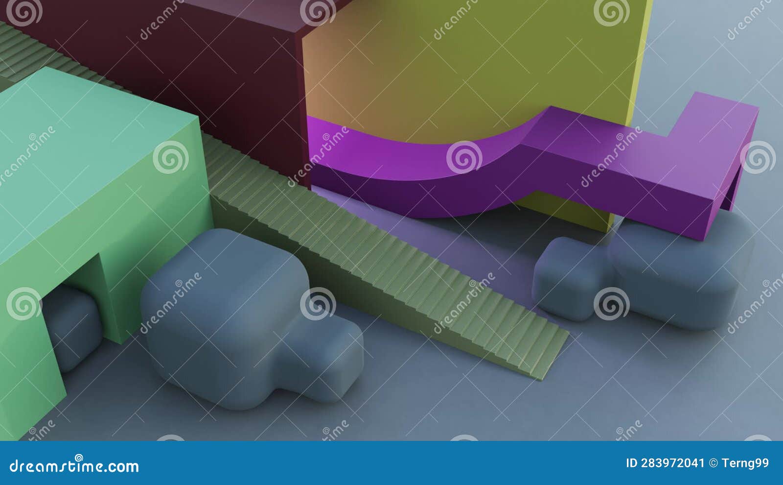 Geometric Shapes Structure on Gray Concrete Floor. Stock Video - Video ...