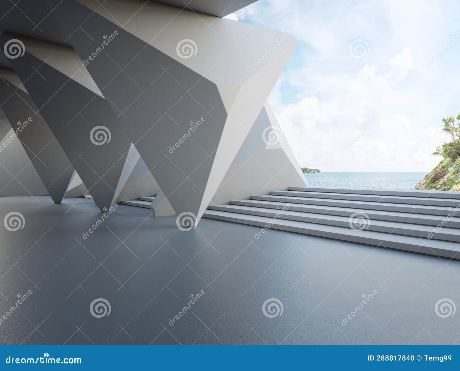 Geometric Shapes Structure on Gray Concrete Floor. Stock Illustration ...