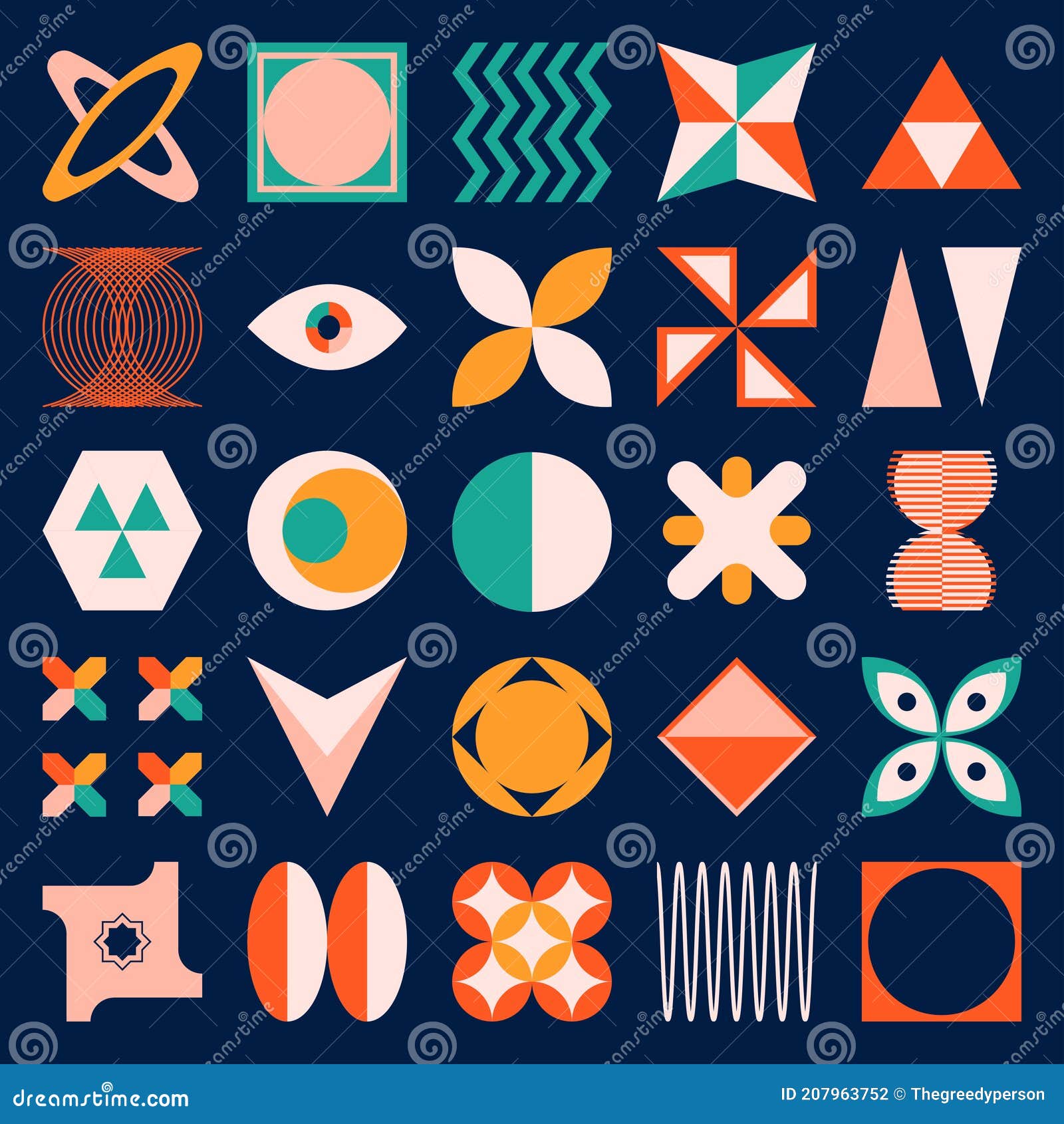 Geometric Shapes Templates. Abstract Elements Isolated. Neo Geo ...